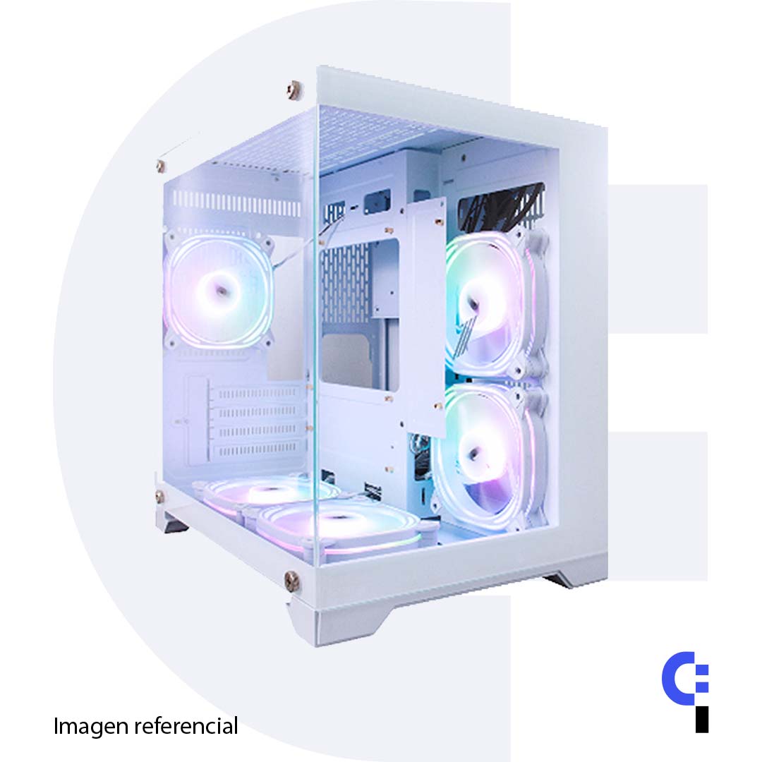 CASE 1STPLAYER MV5-T WHITE, SIN FUENTE, VIDRIO TEMPLADO, 3 COOLER RGB ...